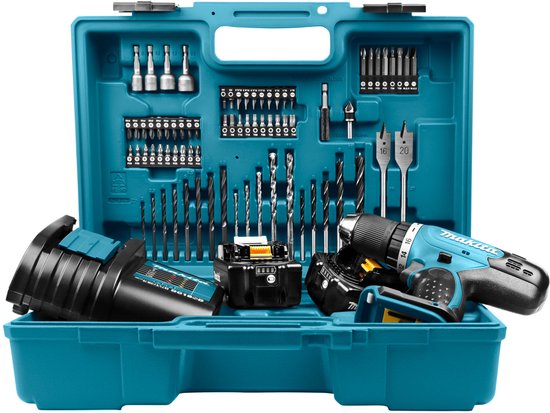 Makita DDF453SFX1 18V Li-Ion Boor-/schroefmachine set - 2 accu's en lader - 74-delige... | bol