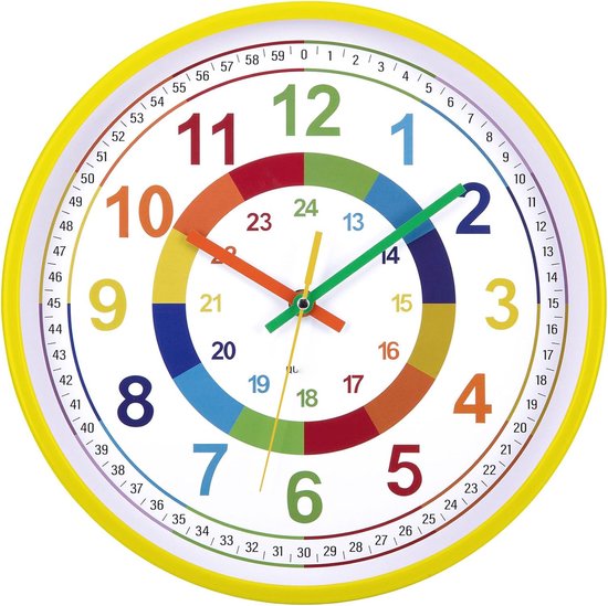Kinderklok Leerklok met Duidelijke Cijfers – Educatieve Wandklok voor ...