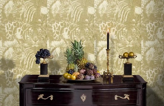 Dieren behang dubbelbreed goud 96243-4 | bol