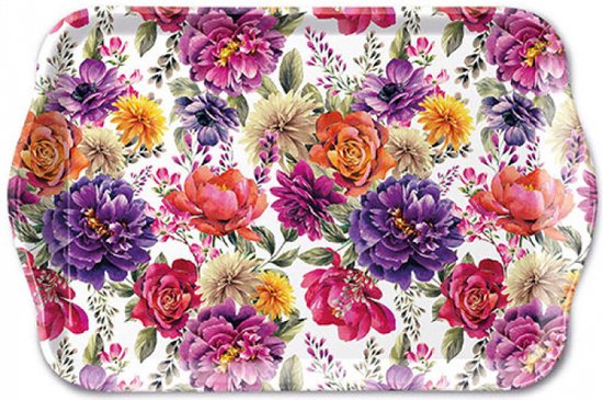 Tray melamine 13x21 cm Anne white-1 persoons dienblad-ambiente-bloemen ...