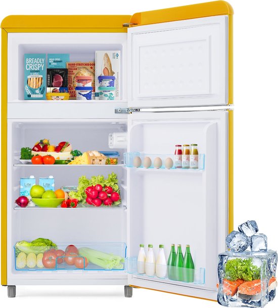 Merax Retro Mini Koelkast 72L - Koel-vriescombinatie – 91 cm hoog - 21L vriesgedeelte... | bol