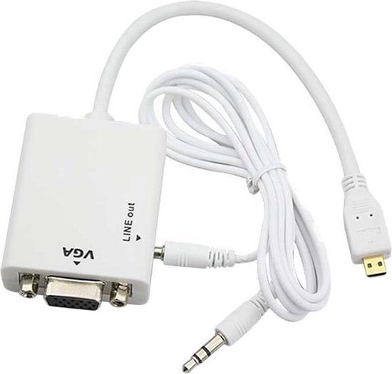 Micro HDMI naar VGA Converter met Audio _ Wit | bol