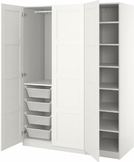 IKEA PAX / BERGSBO Kledingkast, wit/wit, 150x60x201 cm incl. LEVERING en MONTAGE | bol