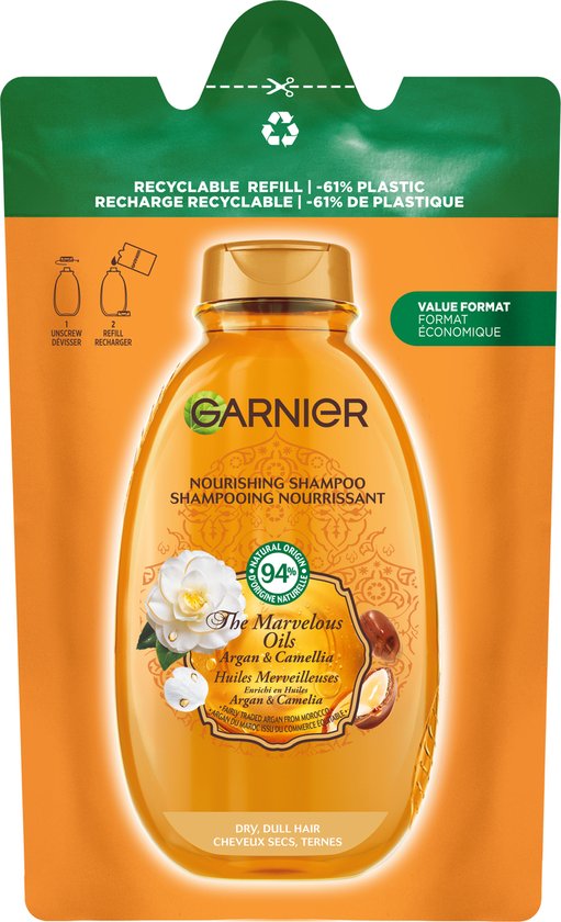 Garnier Loving Blends Argan- & Cameliaolie Shampoo Refill - Voor Droog ...