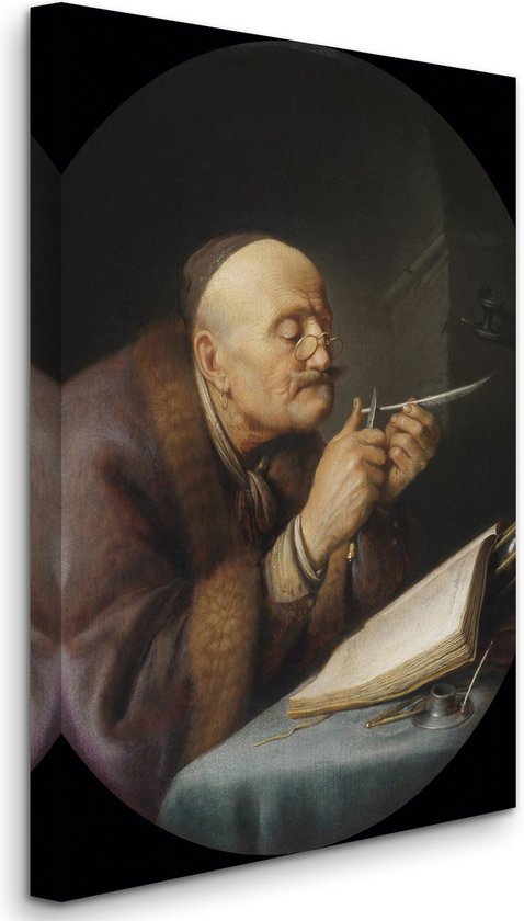 Gerrit Dou - Scholar Sharpening His Quill - Geleerde scherpt zijn pen ...