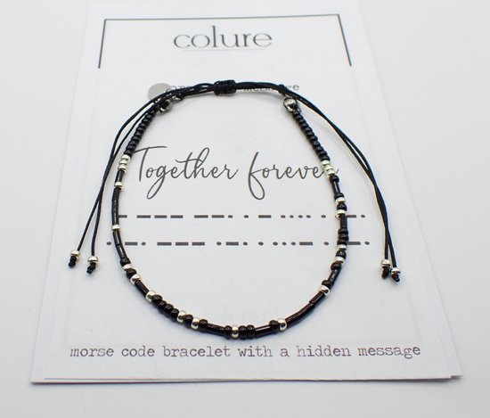 Colure Morse code armband - Glanzendzwart - Together Forever - Miyuki ...