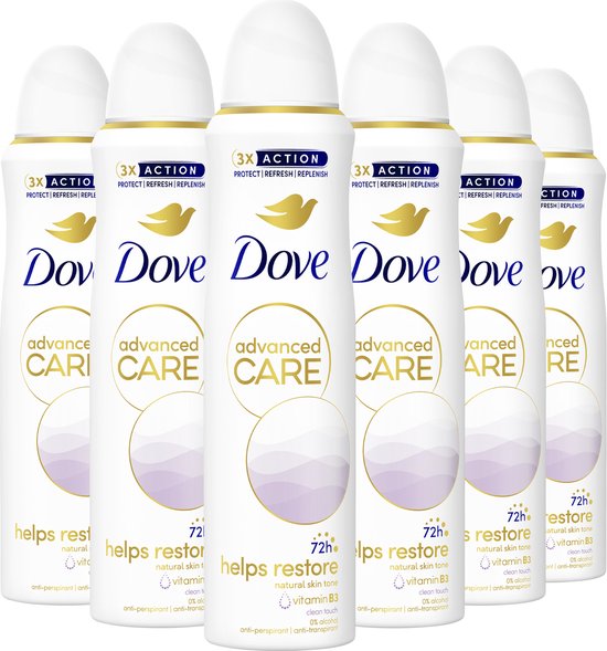 Dove Advanced Care Anti-Transpirant Deodorant Spray - Clean Touch - 6 x ...