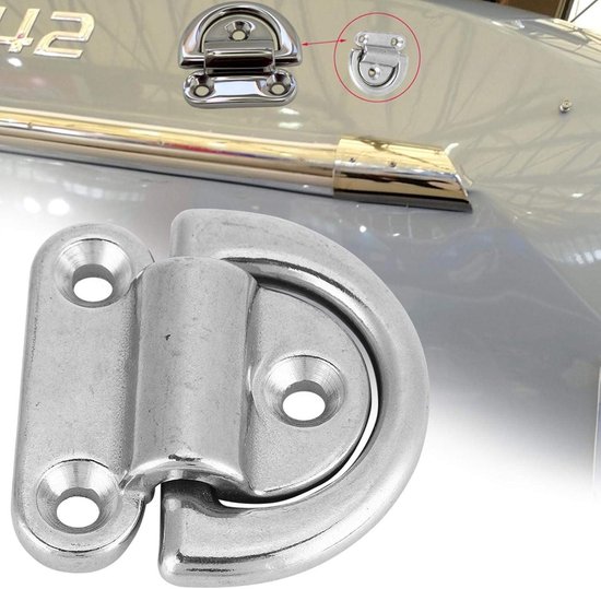 316 Stainless Steel Boat Folding Cushion Eye Mount D-ring Lashing Ring ...