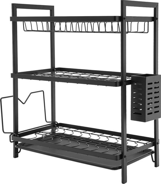 Stemily Afdruiprek met Lekbak - Afwas - Droogrek - Bestekhouder ...