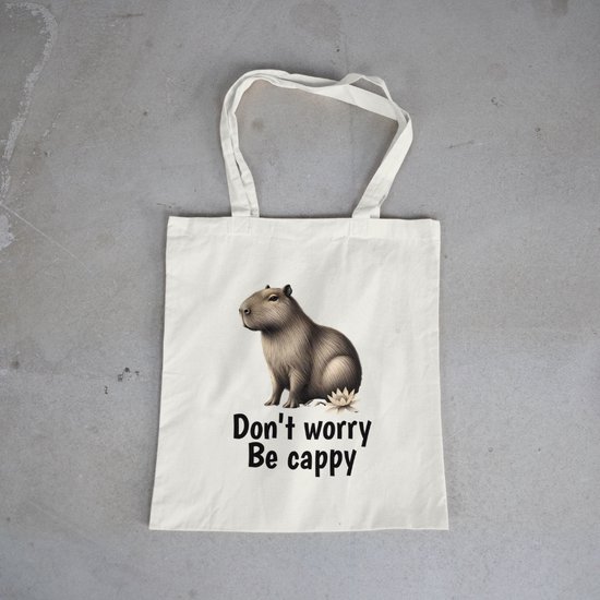 don't worry be cappy Tote bag - Totebag - Katoenen tas - Schoudertas ...