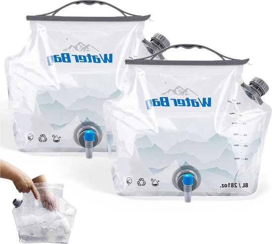 oCreon Opvouwbare Watercontainer 8L met Kraan - Herbruikbare Waterzak ...