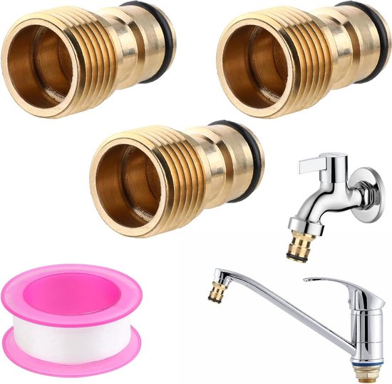 Universele kraan adapter tuinslang 3 stuks - Mengkraan kraanadapterset met... | bol