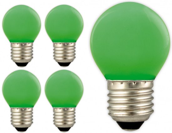 Calex LED kogellamp 240V 1W 12lm E27 - 5 Stuks (Groen) | bol