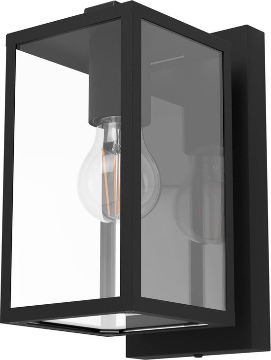 Wandlamp buiten - buitenverlichting voor muur - zwart met glas - E27 ...