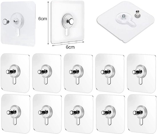 10x Klevende Spijker | Zelfklevende Haakjes | Ophangsysteem Zonder ...