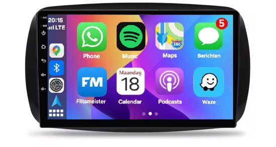Autoradio 2/32GB met Carplay en Android auto | Geschikt voor Smart Fortwo 2014-2020 |... | bol
