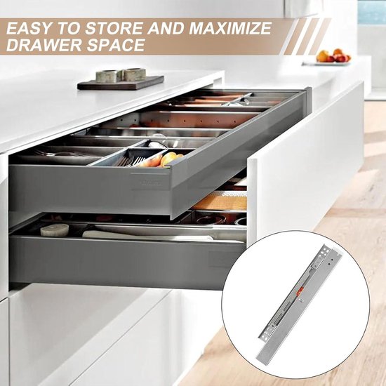 Schuifladenrails - Vloergeleiding volledig uittrekbaar telescopische ...