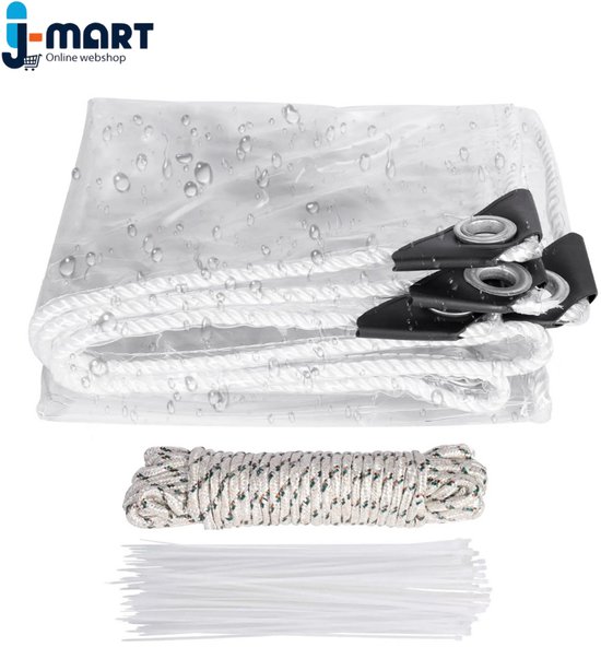 J-Mart Transparant Zeil met Ogen - Waterdicht Zeil - Afdekzeil ...