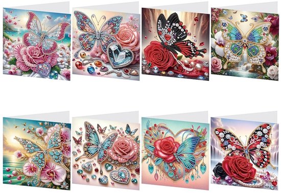 Diamond Painting Kaarten - Mooie vlinders - Compleet pakket | bol