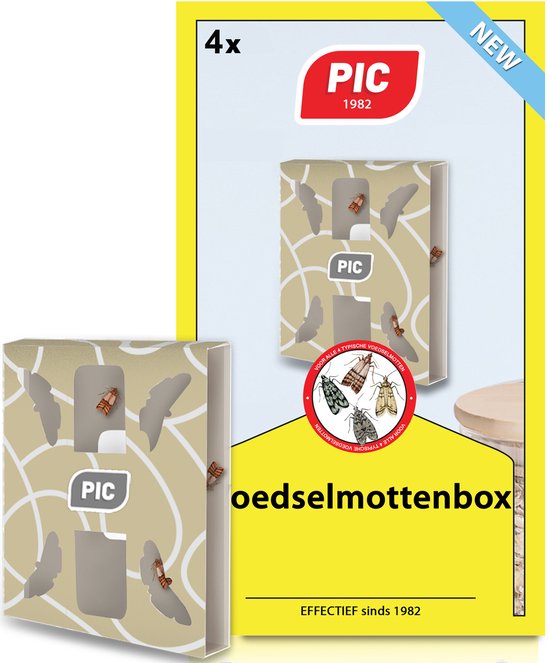 PIC Voedingsmottenval Doos - 2x2 Pheromon Mottenvallen voor Keuken en ...