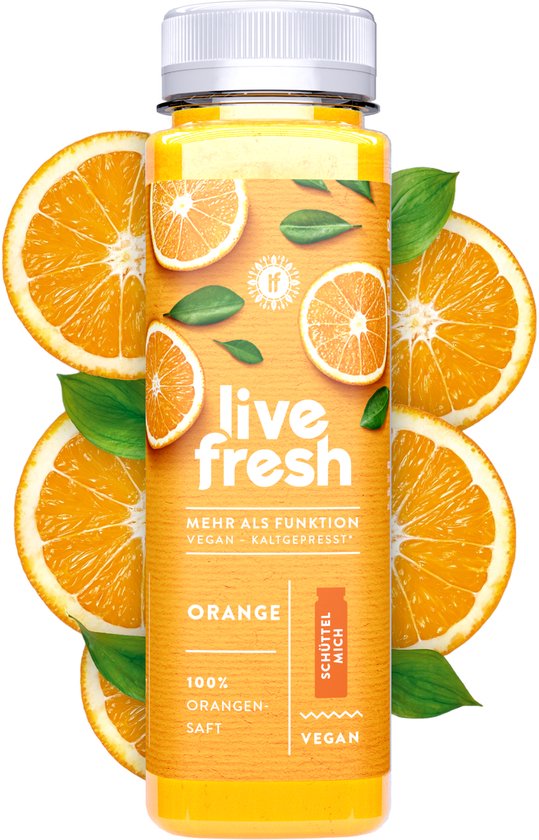 LiveFresh 100% sinaasappelsap koudgeperst – zonder toevoegingen – sinaasappels... | bol