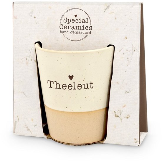 Mok - Beker - Thee - Theeleut - Keramiek - lint: "Speciaal voor jou ...