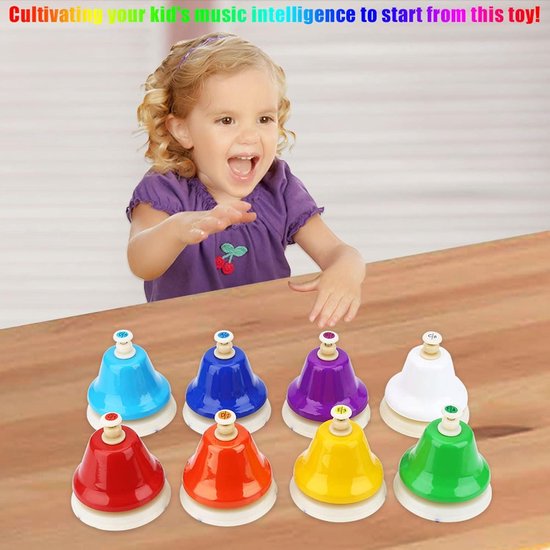 Hand Bell Set 8 Tone Diatonic Metal Bells for Kids and Toddlers | bol