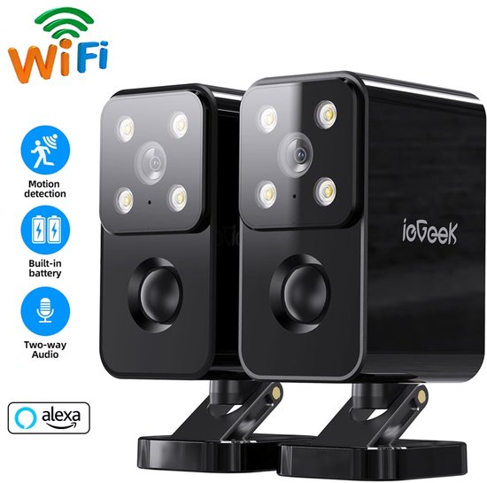 ieGeek 2K wifi bewakingscamera voor buiten - batterij 5200 mAh - intelligente tracking... | bol