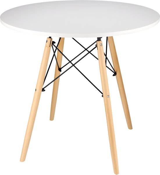 Moderne Scandinavische witte ronde tafel voor woonkamer eetkamer keuken ...