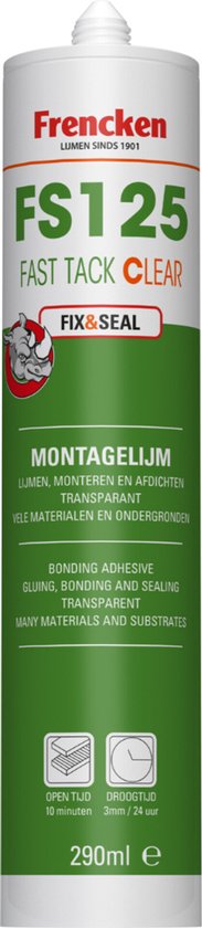Frencken FS125 Fast Tack Clear 290ml Transparant | bol