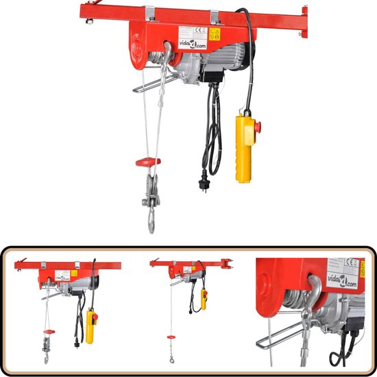 vidaXL Elektrische lier - 1000W - 300/600 kg - Met afstandsbediening Elektrische Lier... | bol
