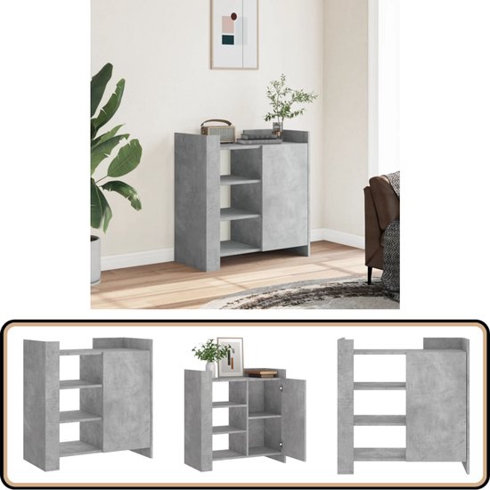 vidaXL Dressoir 73,5x35x75 cm bewerkt hout betongrijs | bol