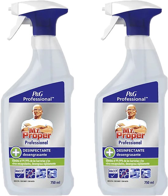 Mr. Proper Desinfecterende allesreinger Spray - 2x750 ml | bol