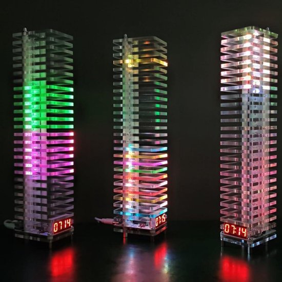 RGB 24 LED Indicator DIY Kit Voice Control Audio Spectrum Indicator ...