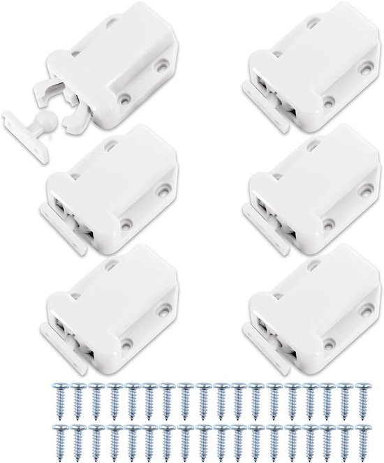 6 stuks deurgrendels met touch-ontgrendeling push-to-open kastsluiting ...