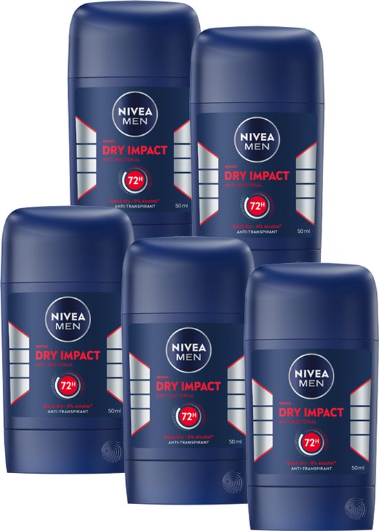 NIVEA MEN Dry Impact Anti-Transpirant Deodorant Stick - 48 uur Bescherming - Quick Dry... | bol