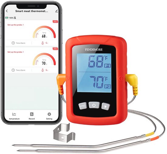 Draadloze Bluetooth Vlees Thermometer - Instant Read BBQ Thermometer voor Grillen,... | bol