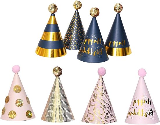 Feestmuts Verjaardag - 8 Stuks Feestmutsen Voor een Vrolijke Feestsfeer ...