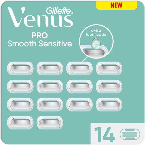 Gillette Venus Pro Smooth Sensitive Mesjes - Gevoelige Huid - 14 stuks ...