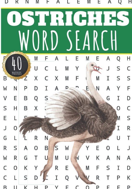 Ostriches Word Search: 40 Fun Puzzles With Words Scramble for Adults ...