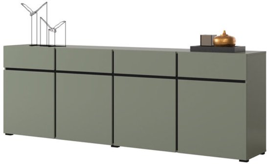 Trendmeubel - Dressoir Cain - Groen - 225 cm | bol