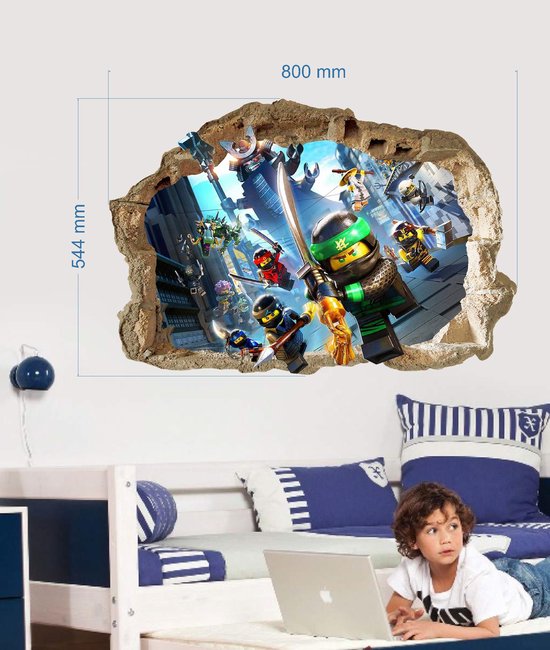 Lego® Ninjago® Poster Vinyl Mural Wall Sticker Smashed Wall Sticker | bol