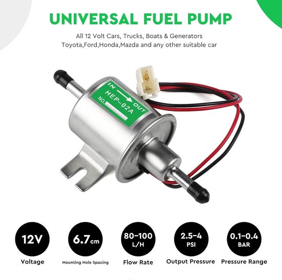 Universele 12 V Elektrische Brandstofpomp HEP-02A - Benzinepomp voor ...