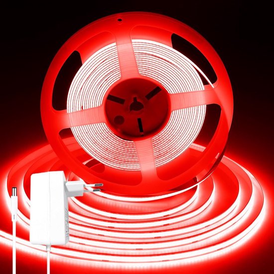 COB LED Strip Licht Rood 10M - Dimbaar - Geschikt voor diverse ...