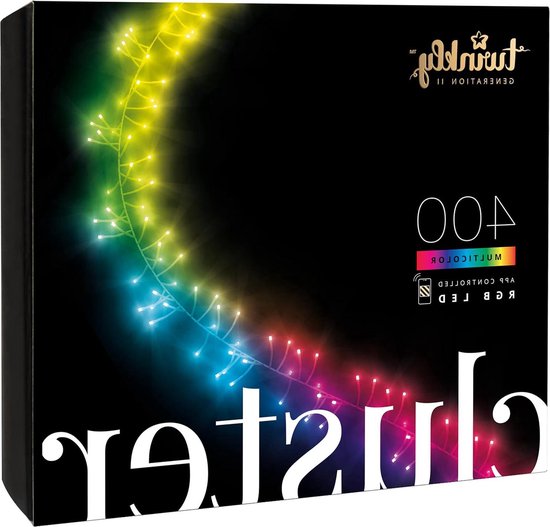 Cluster 400 LED RGB - Smart Multicolor LED - 6m - Zwart - IP44 | bol