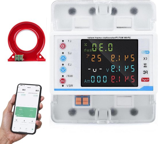 WiFi Smart Circuit Breaker 4P 3 Phase 100A 380VAC Smart Energy Meter LCD Color Screen... | bol