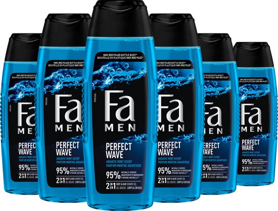 Fa Men Perfect Wave shower gel 6x 250ml - Voordeelverpakking | bol