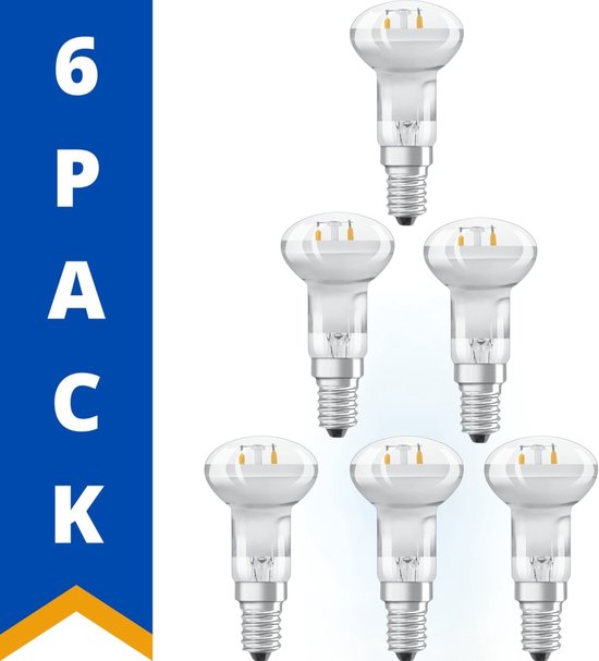 LED Reflectorlamp E14 - R39 - 1.6W vervangt 25W - Warm wit licht - 6 ...
