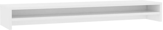 vidaXL Monitorstandaard - Wit - 100x24x13 cm - Hout Monitorstandaard ...
