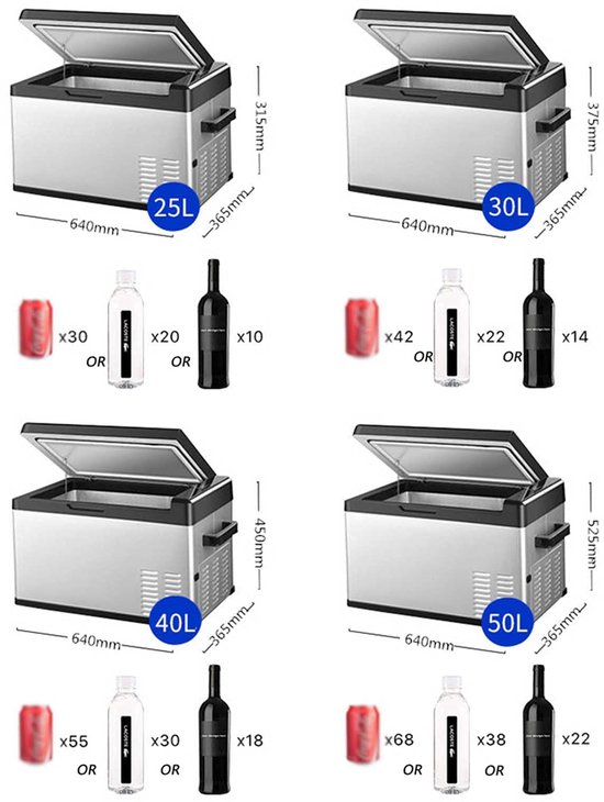 Auto Vriezer Koelkast 25L / 30L / 40L / 50L, Draagbare Koelkast 12v / 24V / Koelkast... | bol
